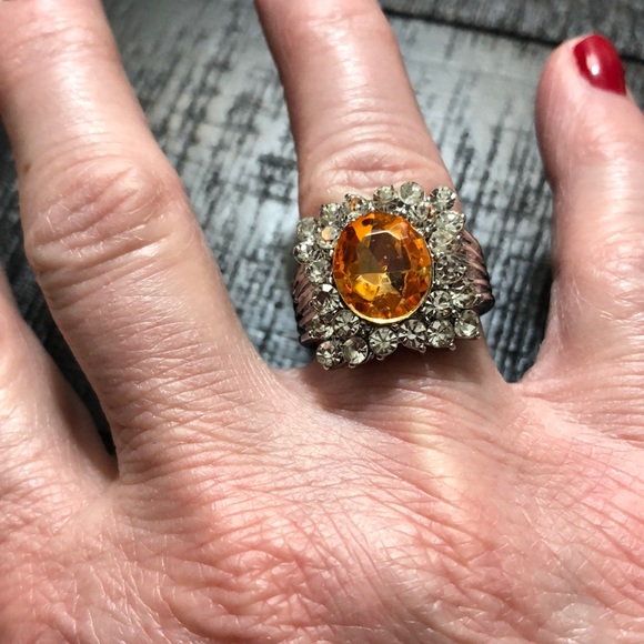 Jewelry | Whoa Beautiful Silver Gold Tone Cocktail Style Ring | Poshmark